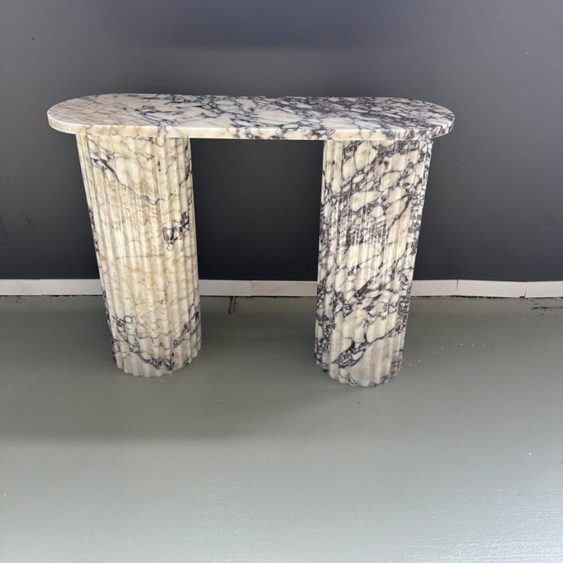 Viola Marble Console Table with Fluted Legs | Marble & Home
