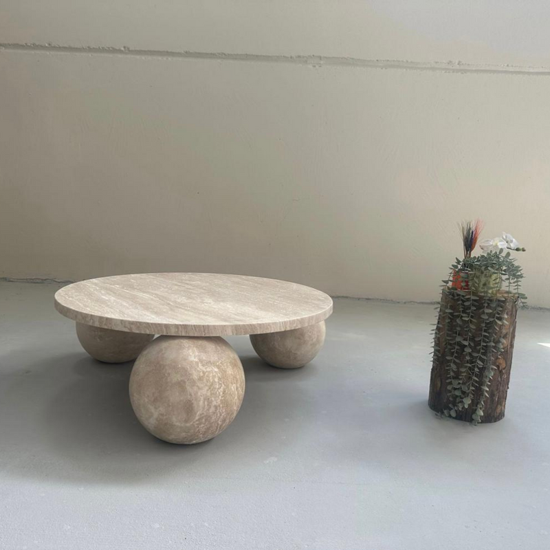 Viola 3 Sphere Legs Coffee Table | Marble & Home