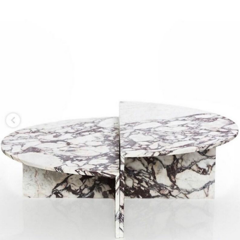 Calacatta Viola Marble Half Moon Coffee Table - Marble & Home
