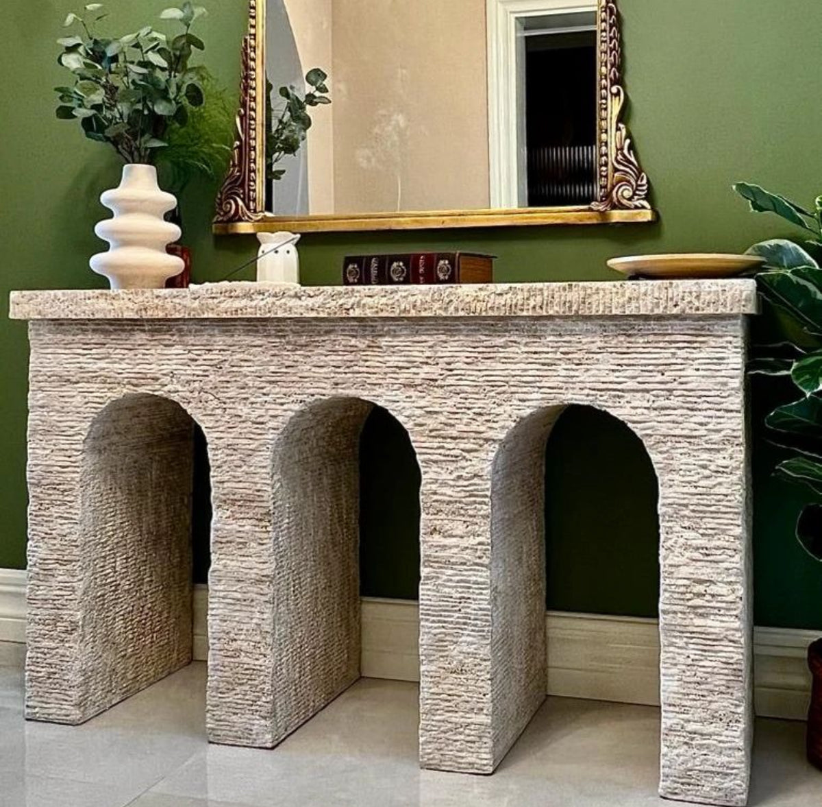 Shop Travertine Console Arch Shaped Online - Marble & Homes