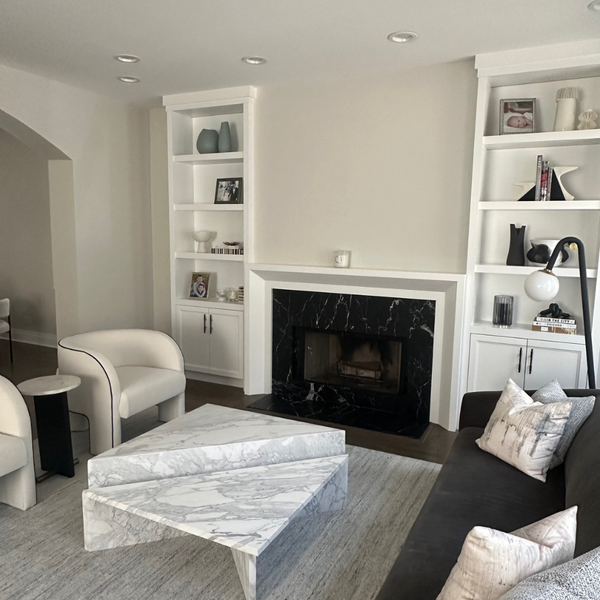 Italian Design Triangle Coffee Table Set - Marble & Home