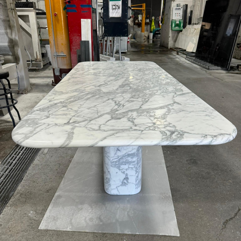 Italian Calacatta Marble Rectangle Dining Table | Marble & Home