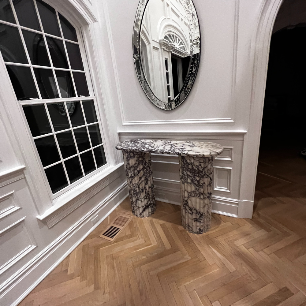 Viola Marble Console Table with Fluted Legs | Marble & Home
